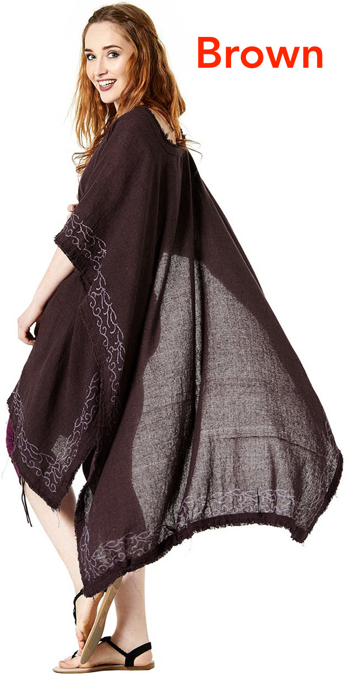OPEN PONCHO WITH BOTTOM STRING - Gekko Bohotique